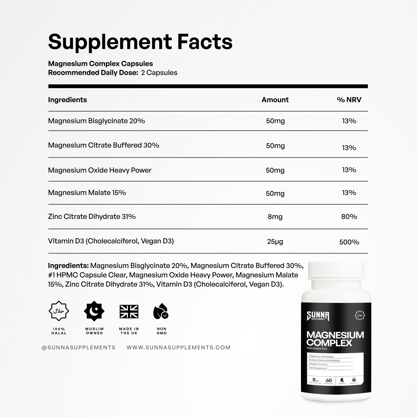Magnesium Complex – Sunna Supplements